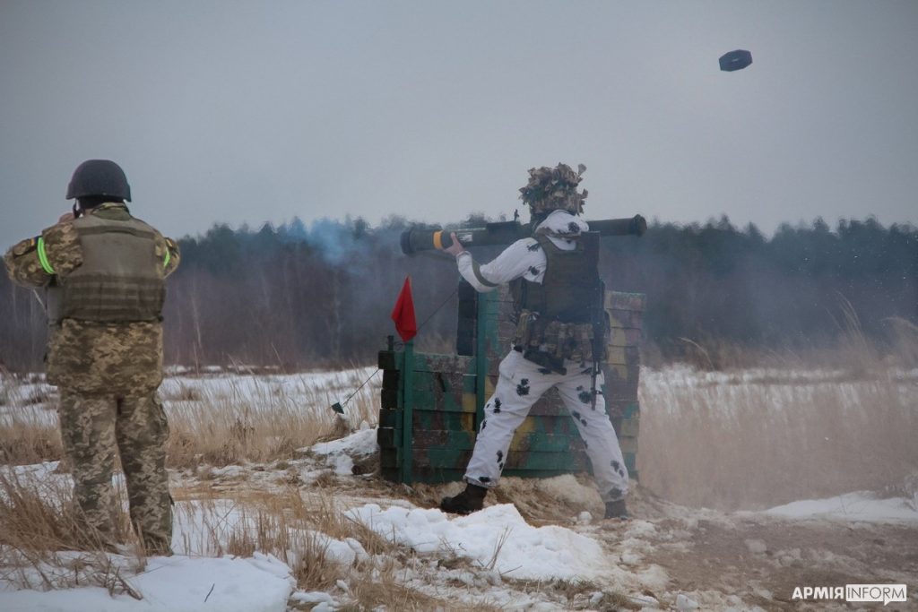 The army showed practical shooting from American grenade launchers M141 ...