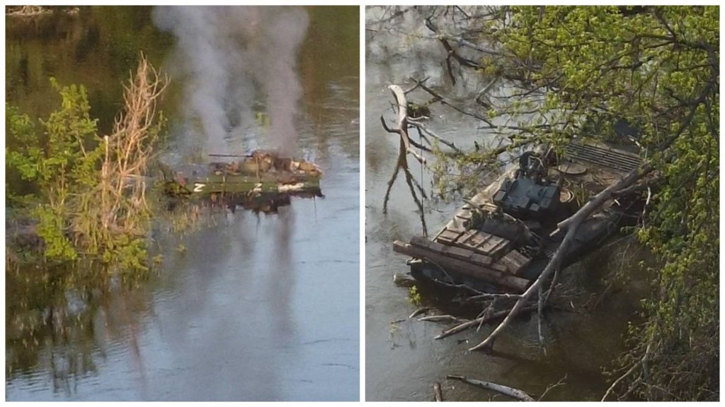 The Russian troops crossed the Siverskyi Donets river, but the pontoon ...