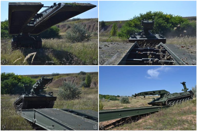 Armed Forces of Ukraine demonstrate the Biber bridge-laying tank in action