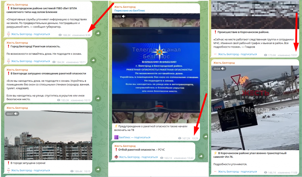 Russian IL-76 Military Transport Plane Crashes in Belgorod Oblast ...